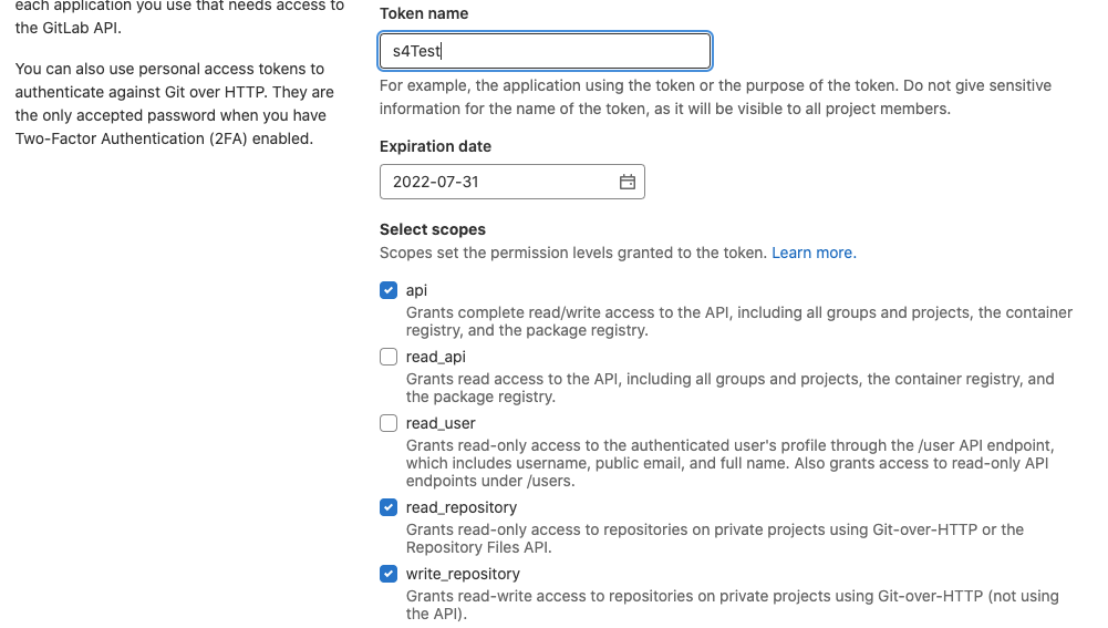Gitlab Integration – S4 Help
